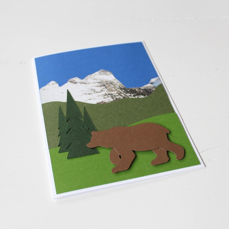 Mountain Grizzly Bear Card - Etsy