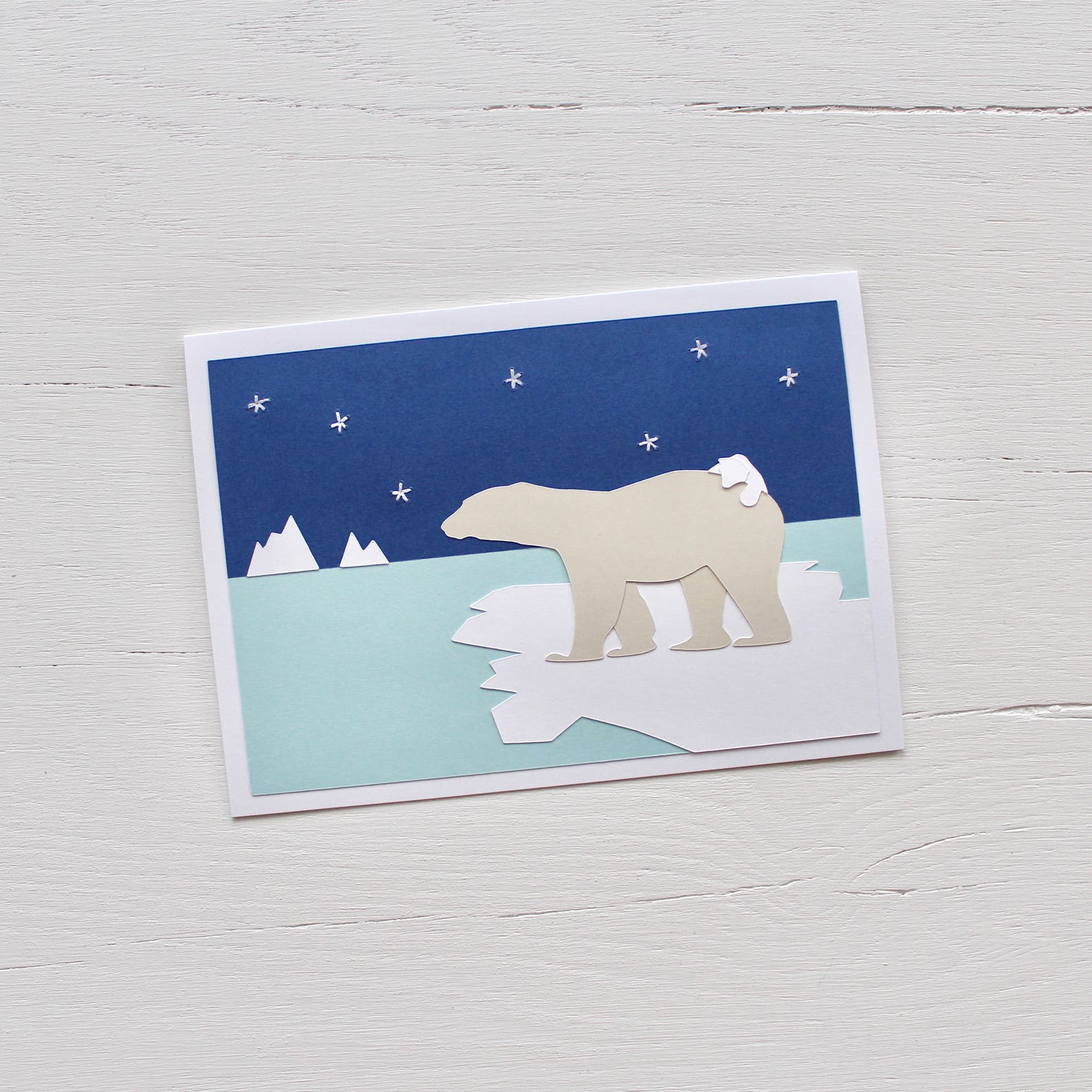 Polar Bear and Cub Card - Etsy