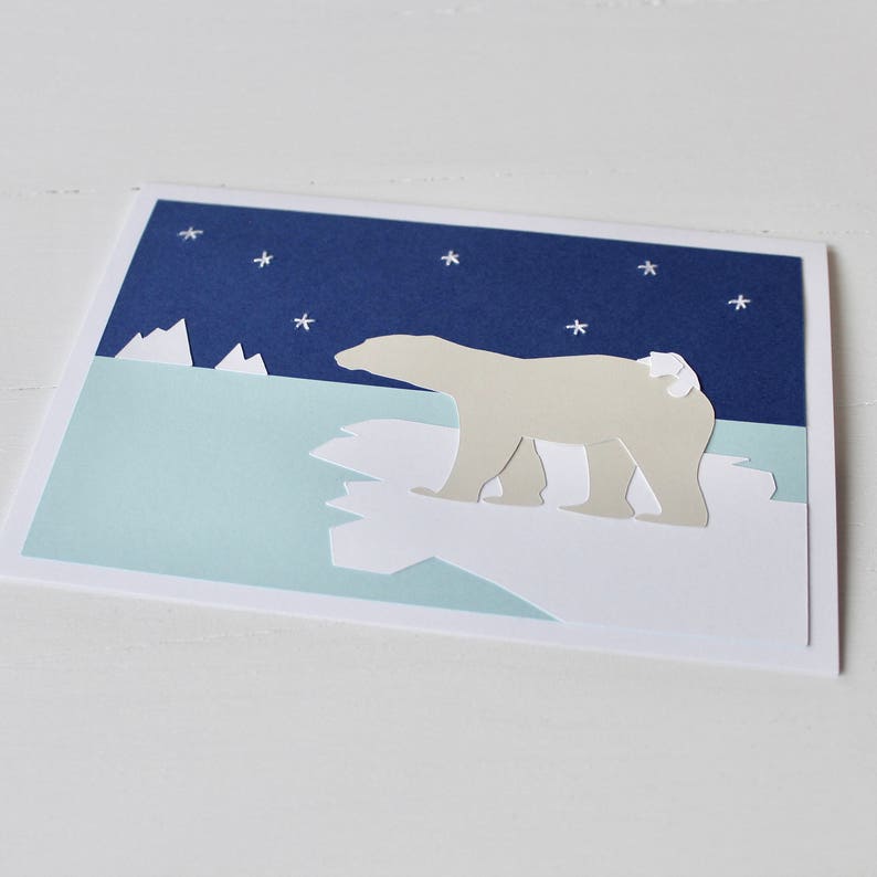 Polar Bear and Cub Card - Etsy
