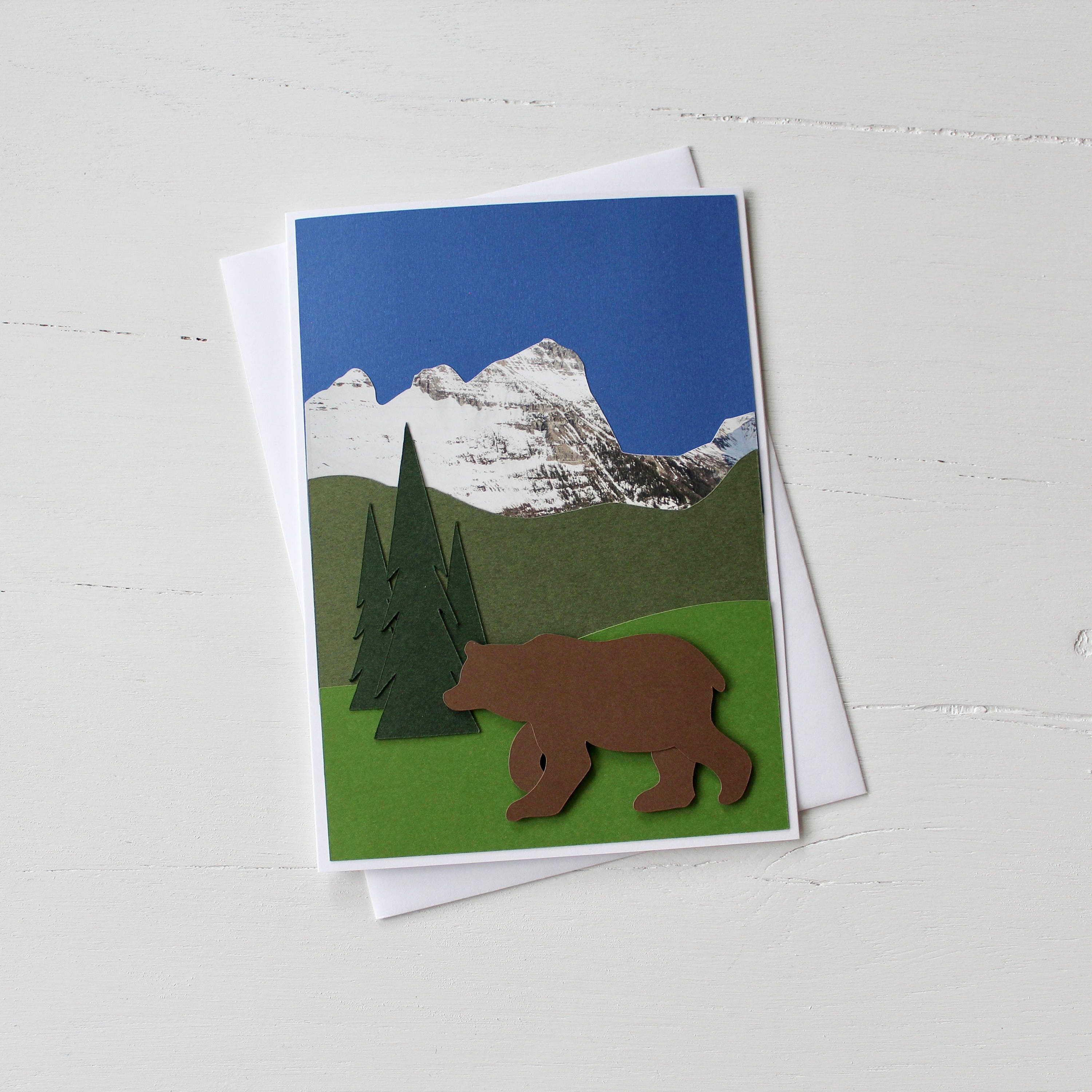 Mountain Grizzly Bear Card - Etsy
