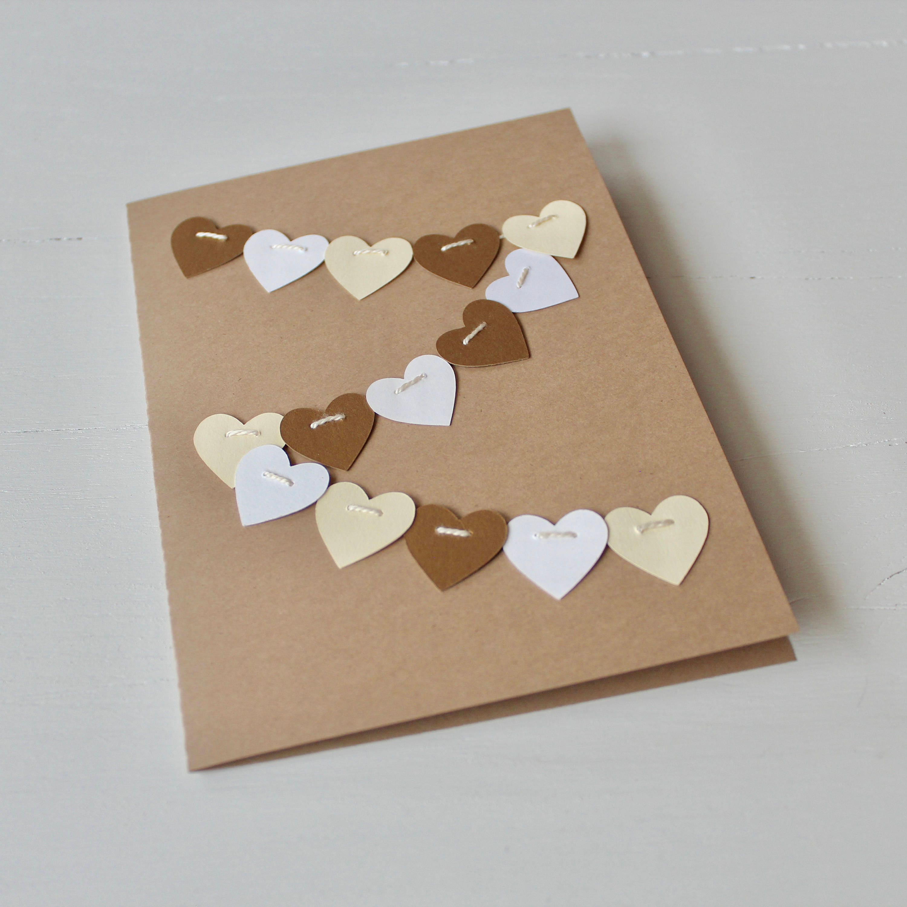 Gold and White Heart Garland Greeting Card - Etsy