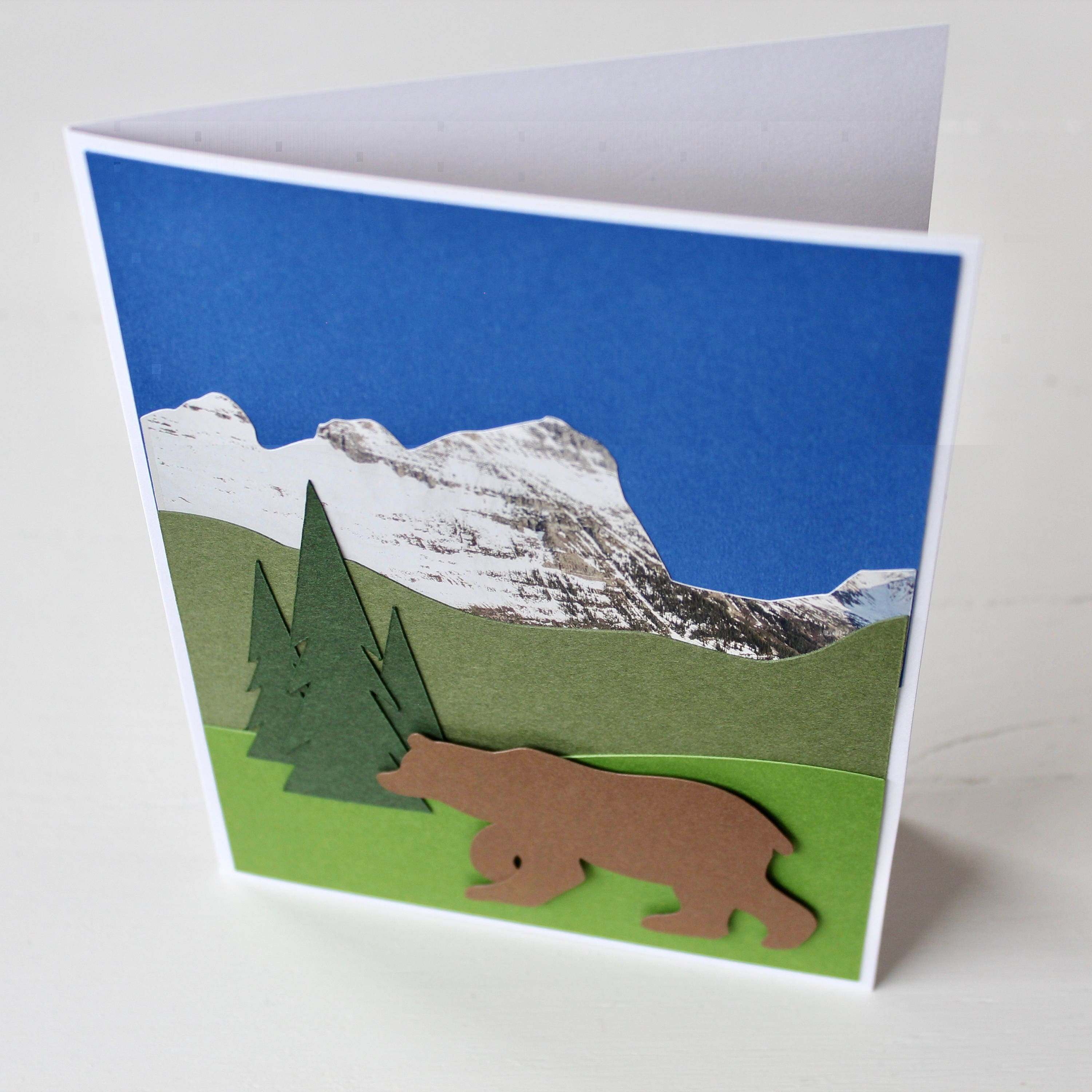 Mountain Grizzly Bear Card - Etsy