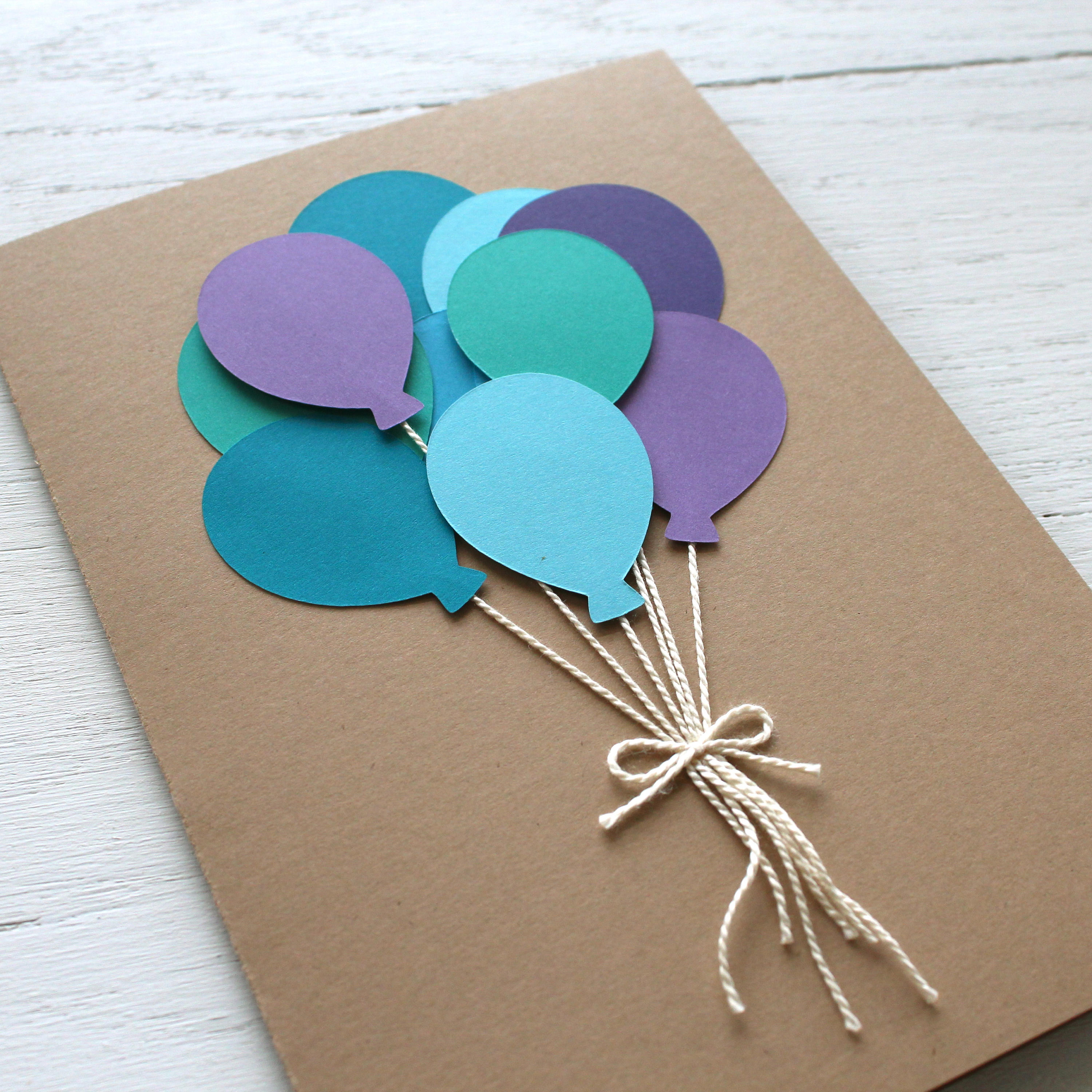 Balloon Bunch Handmade Birthday Card - Etsy
