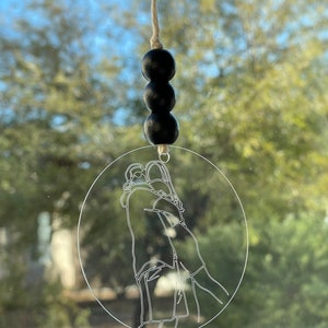 Custom Line Art Engraved Car Charm - Cute Rear View Mirror Accessory ...