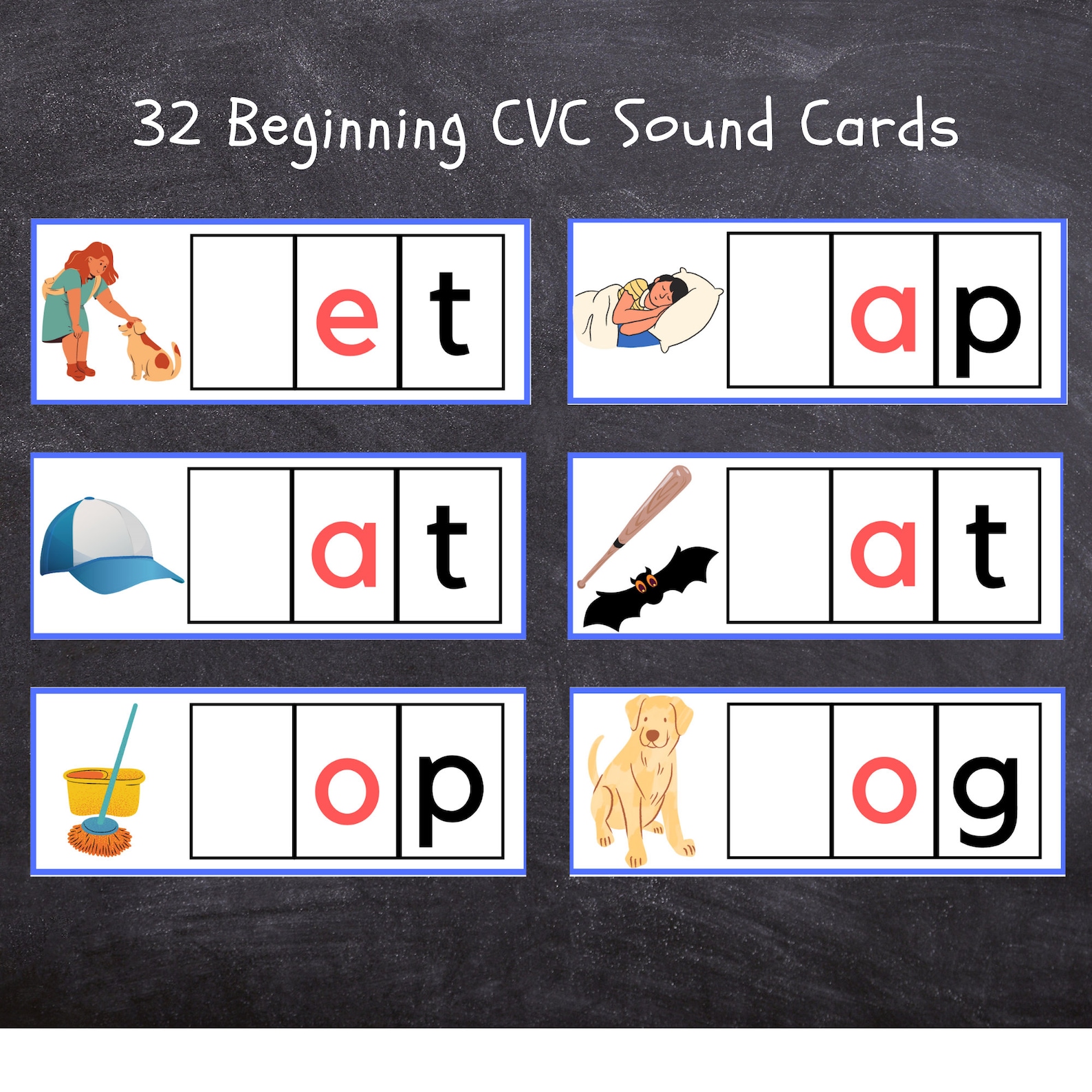 Printable Montessori Movable Phonics Matching Cards | Beginning, Middle ...
