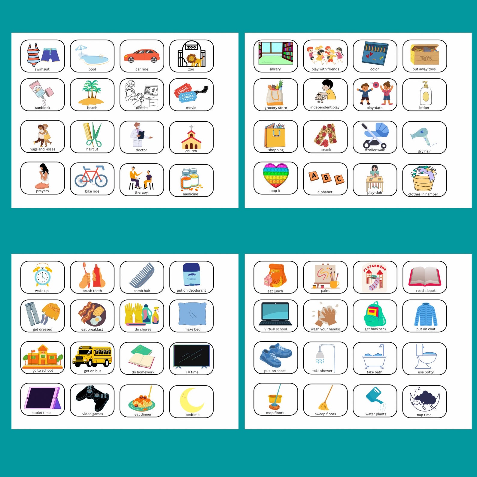 Visual Schedule for Kids and Students, Train Visual Schedule, Autism ...