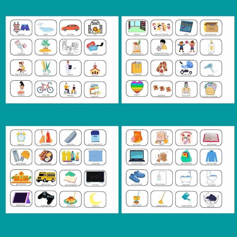 Visual Schedule for Kids and Students, Train Visual Schedule, Autism ...