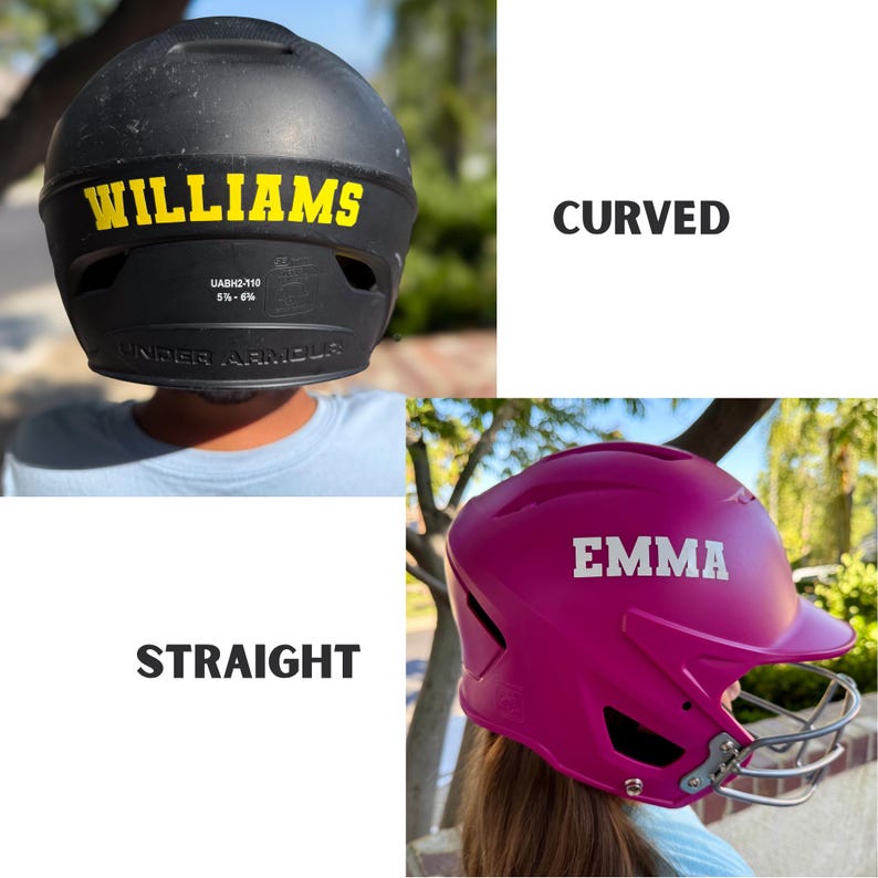 Custom Name Decal for Baseball & Softball Helmets | Curved Vinyl ...