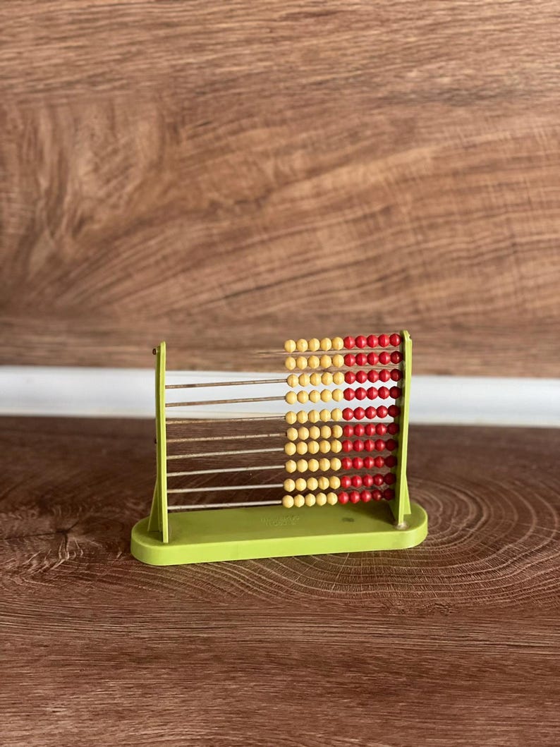 Vintage Abacus Plastic Beads Retro Maths Sums Wooden Abacus Calculator ...