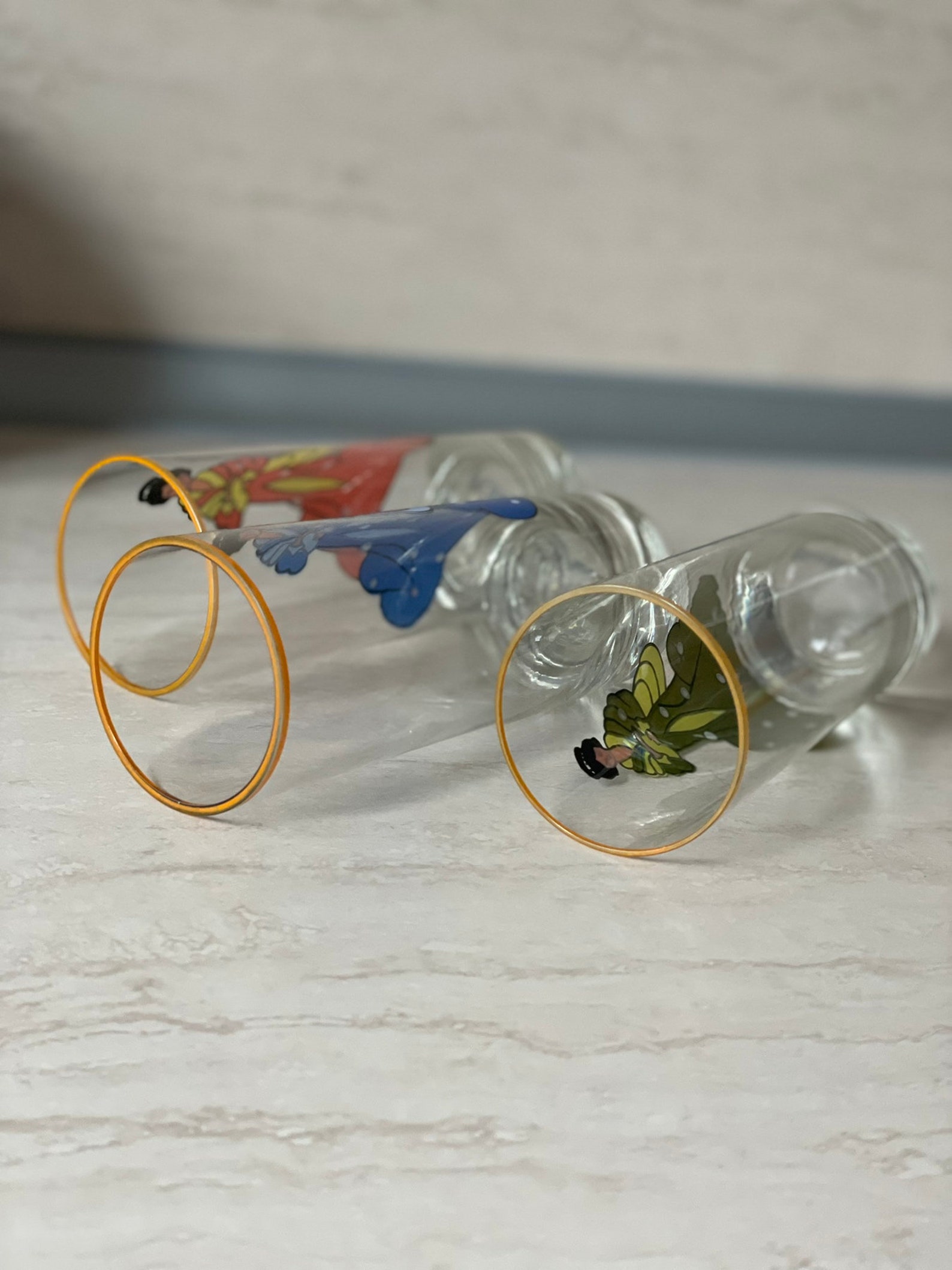 Vintage 1950s Pin up Girls Peek a Boo Drinking Glasses, 3 SETS OF 3 ...