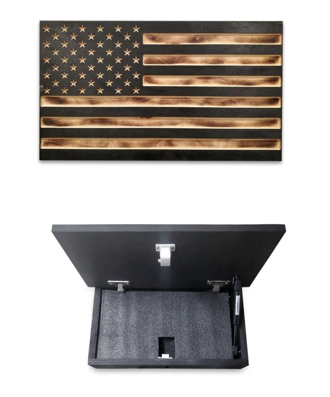 Burnt Fully Carved American Flag Concealment Cabinet - Etsy