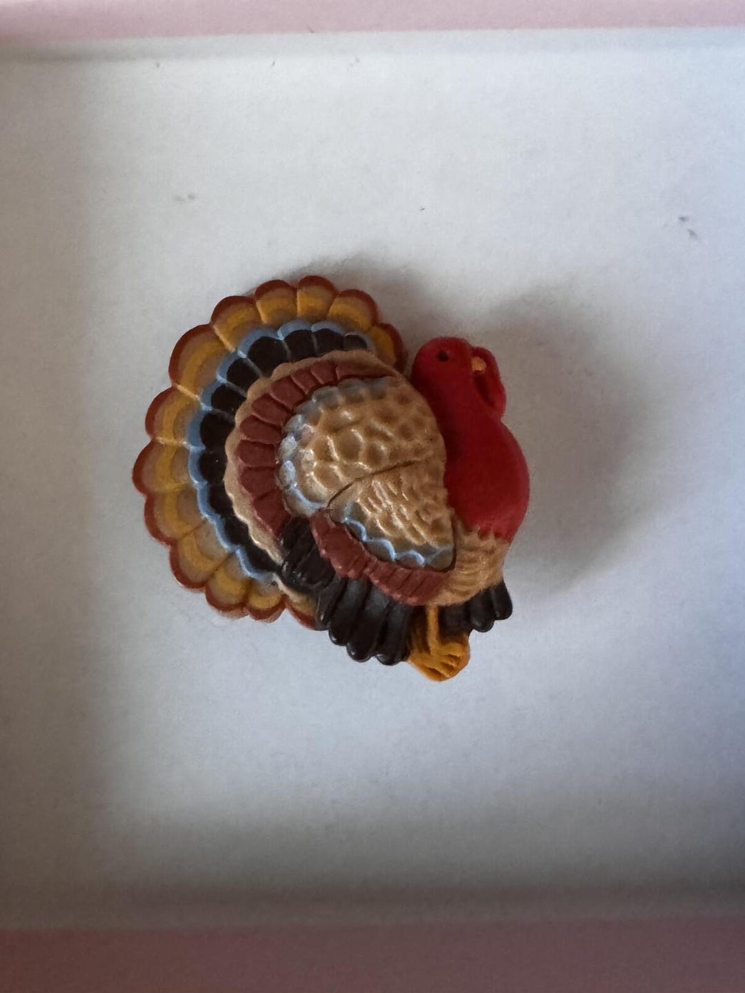 Hallmark Vintage Hand Painted Plastic TURKEY Thanksgiving Pin/brooch ...