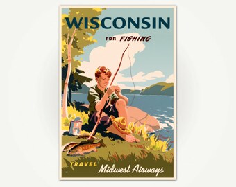 Fishing poster | Etsy