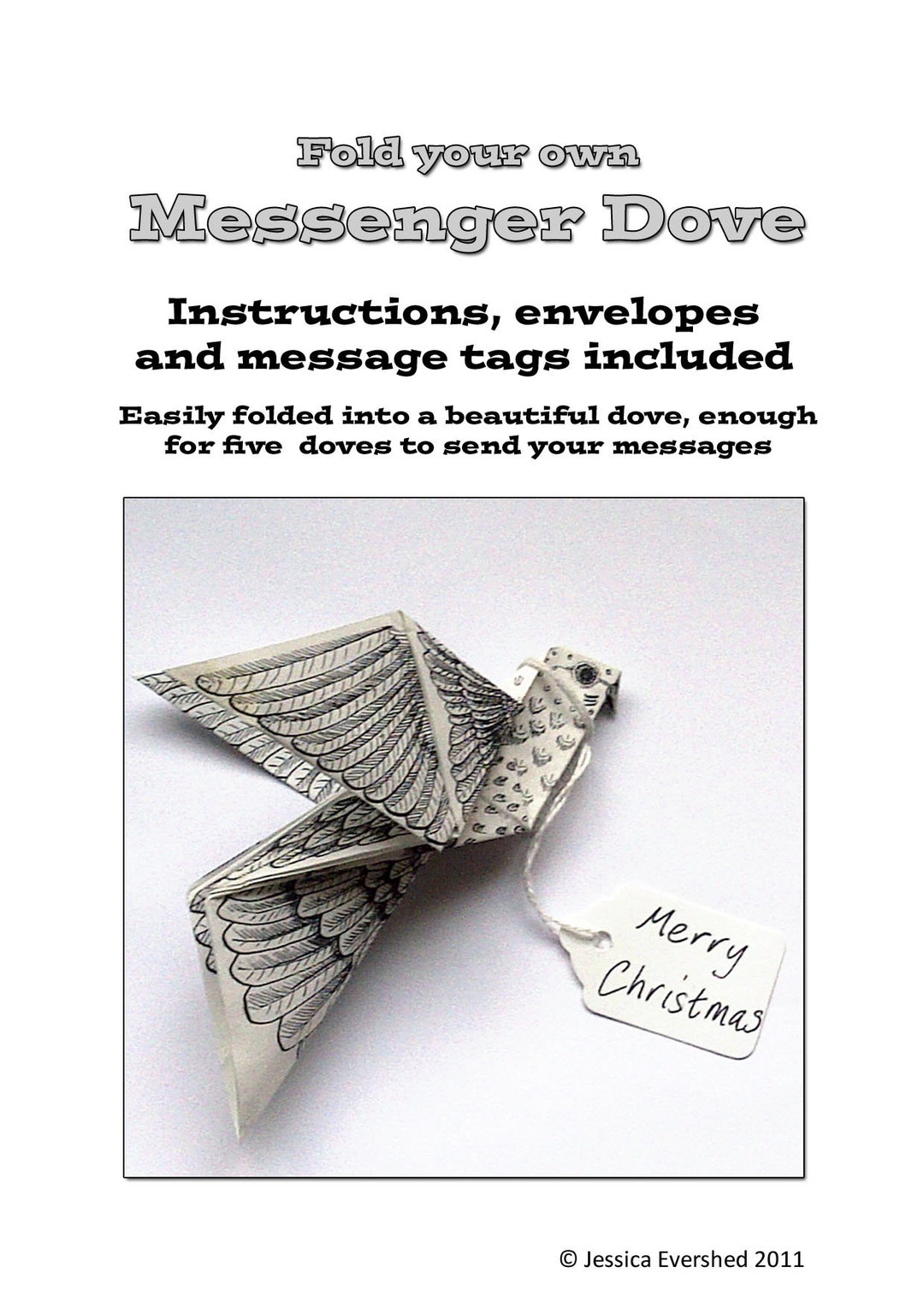 5 Origami Dove Decorations - Etsy