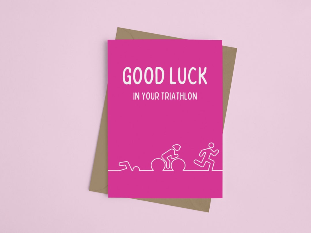 Good Luck Triathlon Card for Her Triathlete Card for Women Girly ...