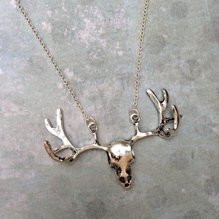 Stag Necklace Stag Head Necklace Stag Head Antler Jewelry - Etsy