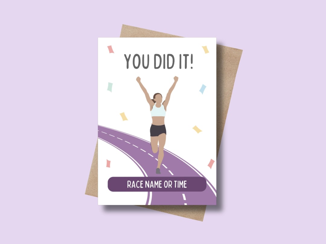 You Did It Congratulations Running Card for Her, Personalised Runner ...