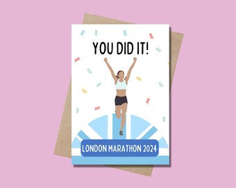 Personalised London Marathon Card, Marathon Success Card ...
