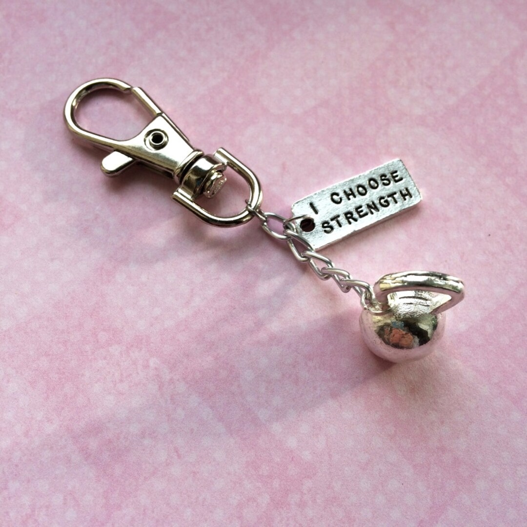 Motivational I Choose Strength Kettlebell Keychain/keyring / Fitness ...