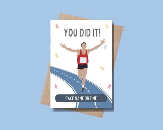Personalised You Did It Running Well Done Card for Men ...