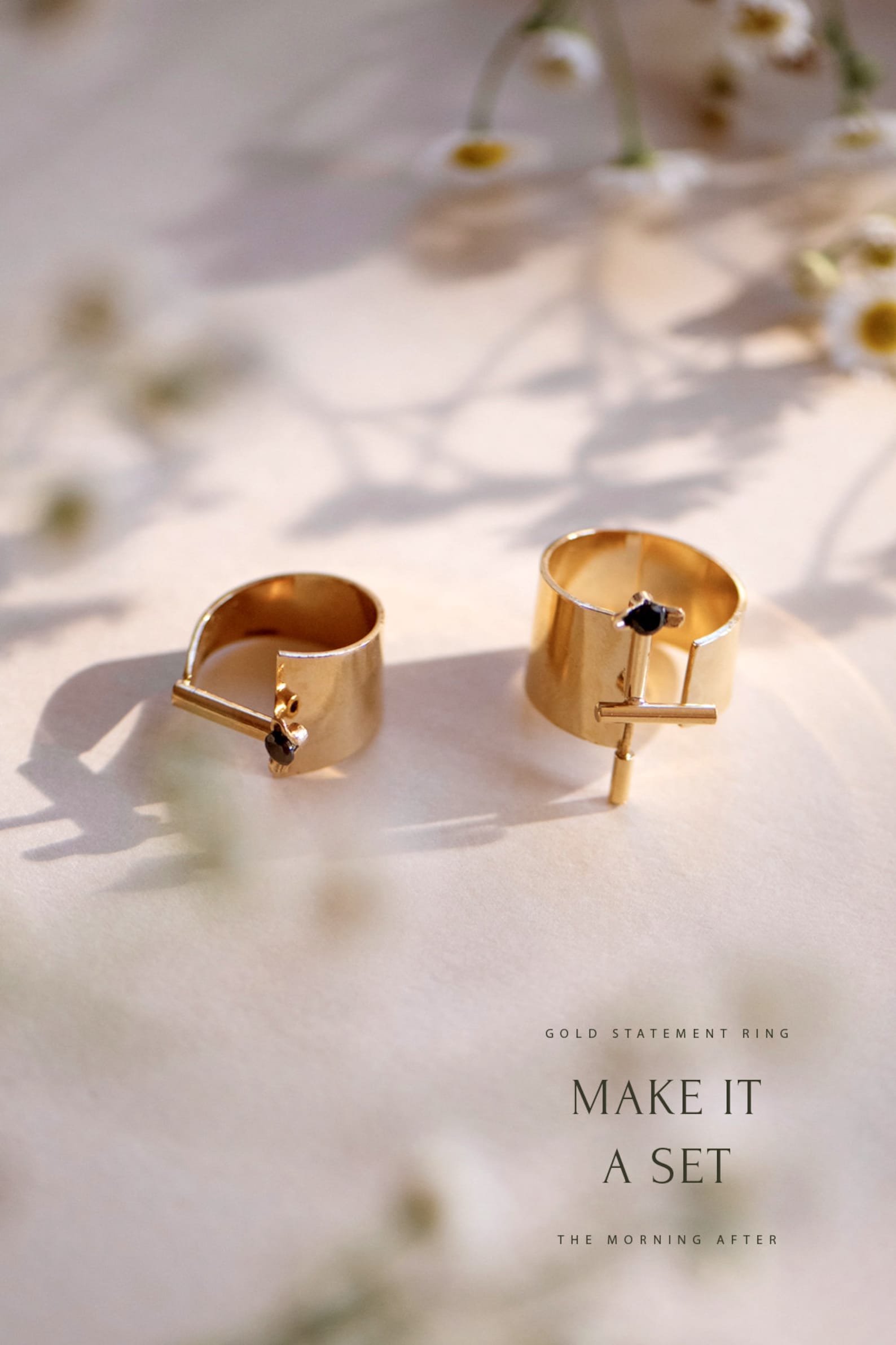 Gold Statement Ring Geometric Ring Modern Ring Contemporary - Etsy