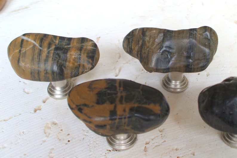 Creekside Collection - Natural Stone Knob - Earth - Etsy