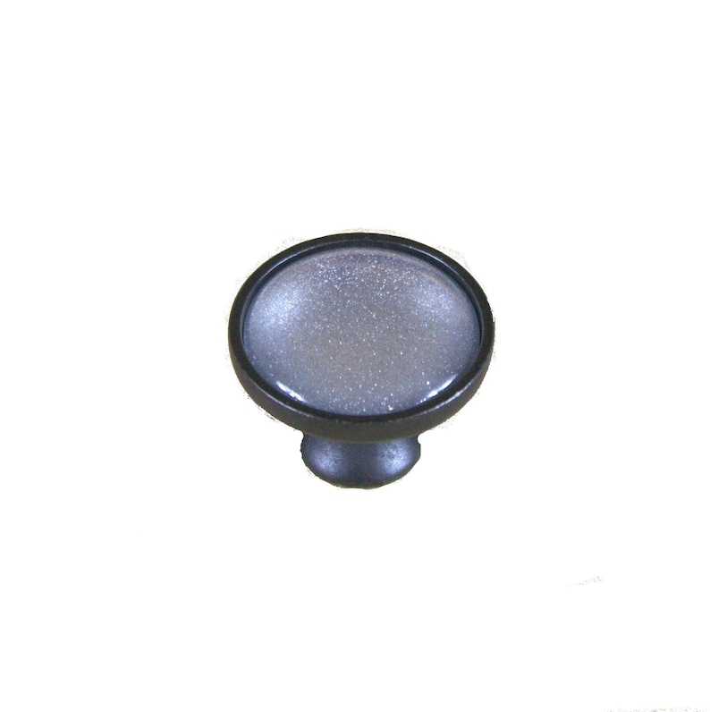 Round Glass Knob - Silver - Etsy
