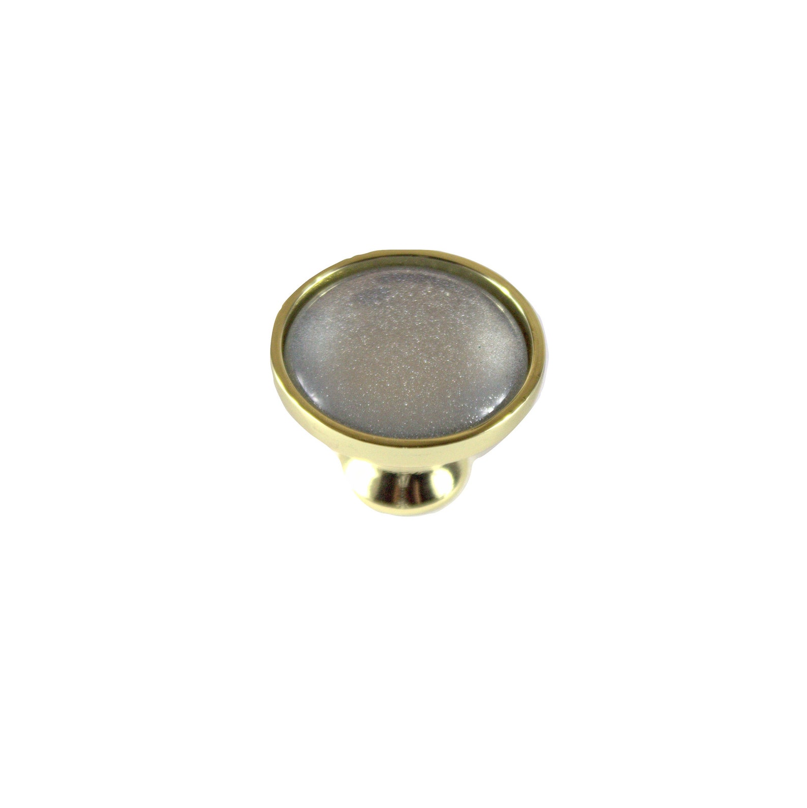 Round Glass Knob - Silver - Etsy