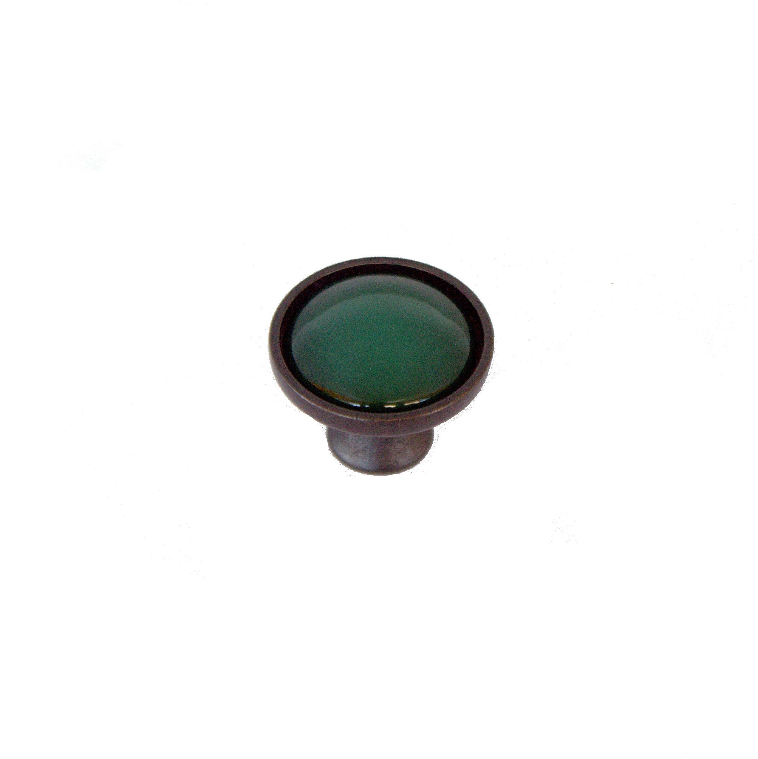 Round Glass Knob - Emerald Green - Etsy