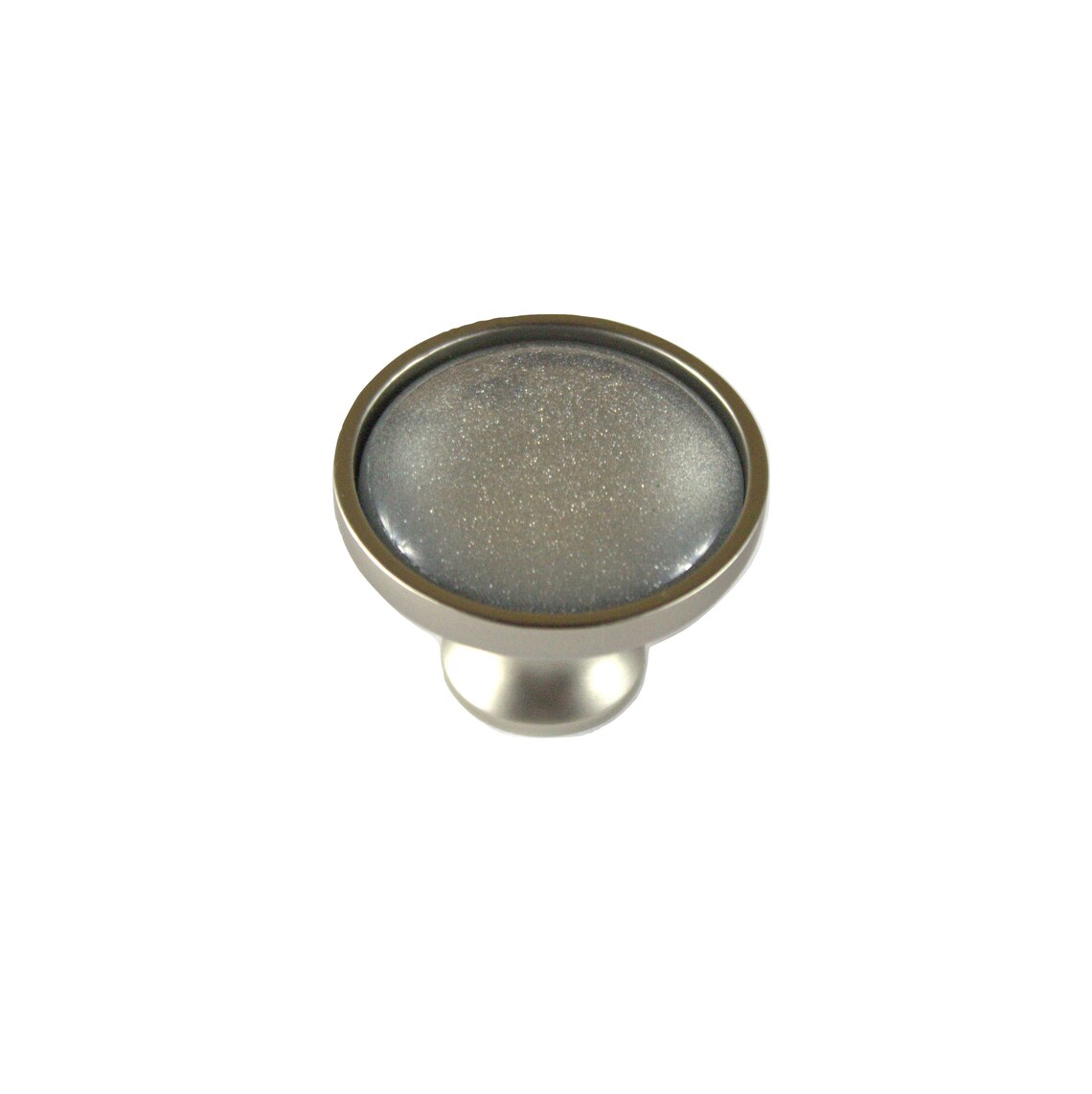 Round Glass Knob - Silver - Etsy