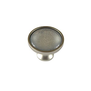 Round Glass Knob - Silver - Etsy