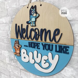 Bluey Sign- FREE SHIPPING - Bluey Door Hanger- Bluey and Bingo ...
