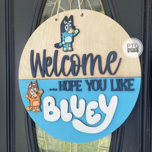 Bluey Sign- FREE SHIPPING - Bluey Door Hanger- Bluey and Bingo ...