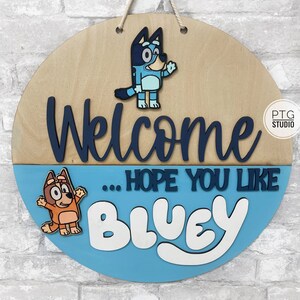 Bluey Sign- FREE SHIPPING - Bluey Door Hanger- Bluey and Bingo ...