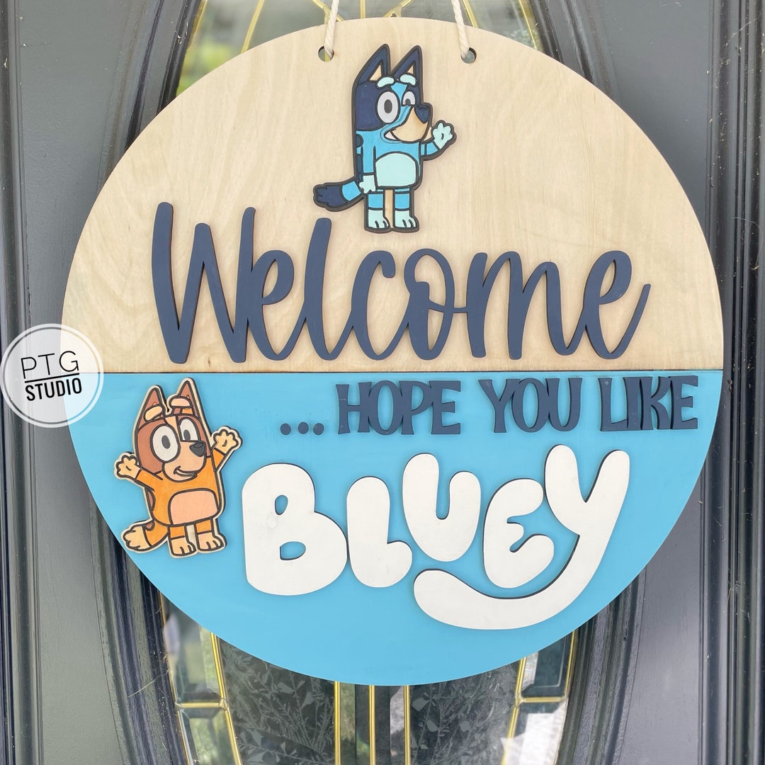 Bluey Sign- FREE SHIPPING - Bluey Door Hanger- Bluey and Bingo ...