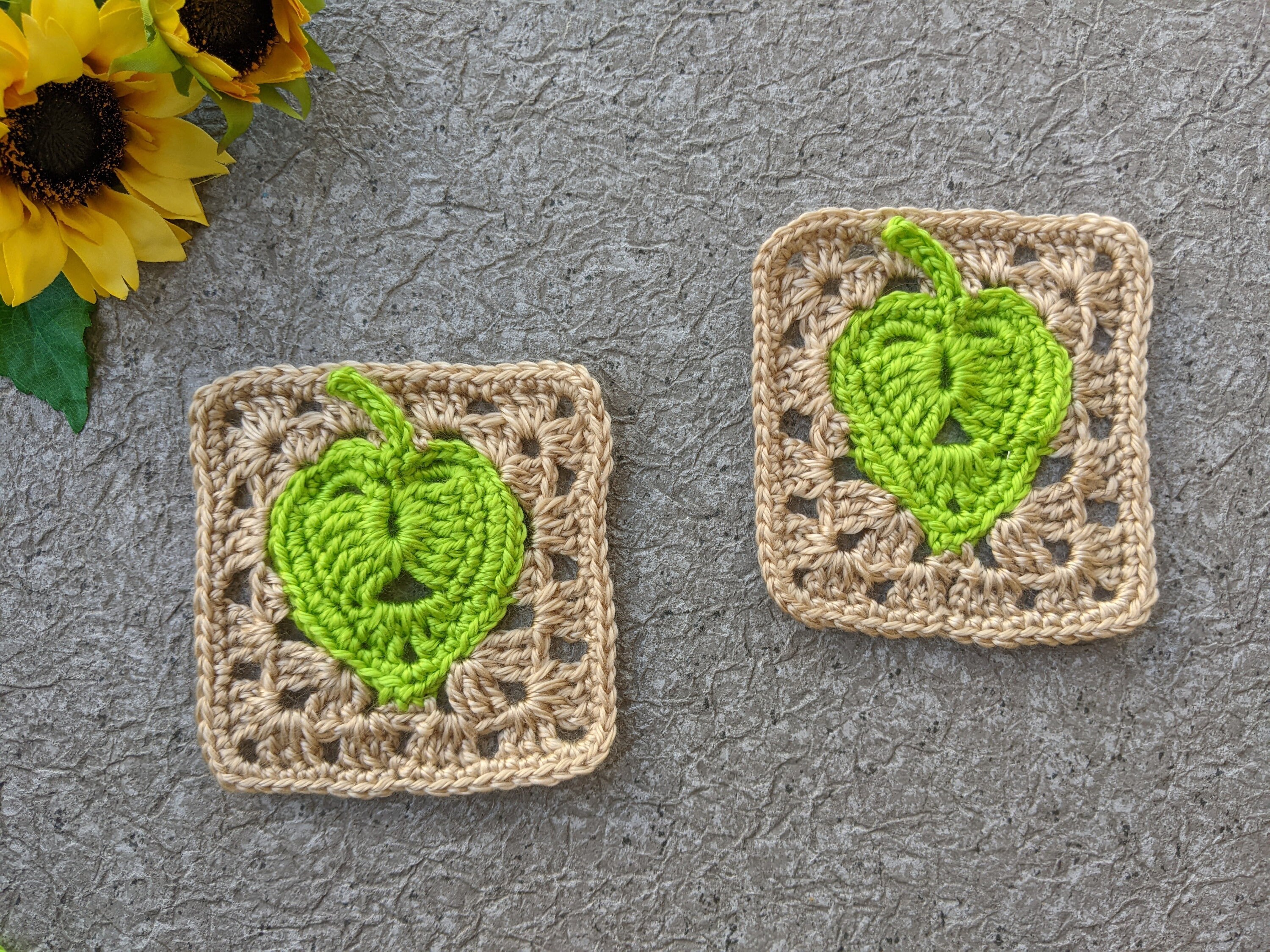 Crochet Leaf Granny Square Pattern - Etsy