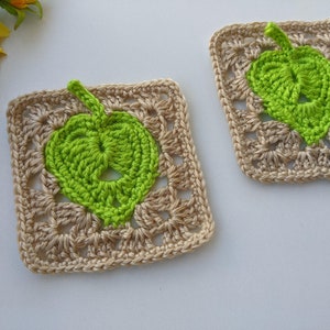 Crochet Leaf Granny Square Pattern - Etsy