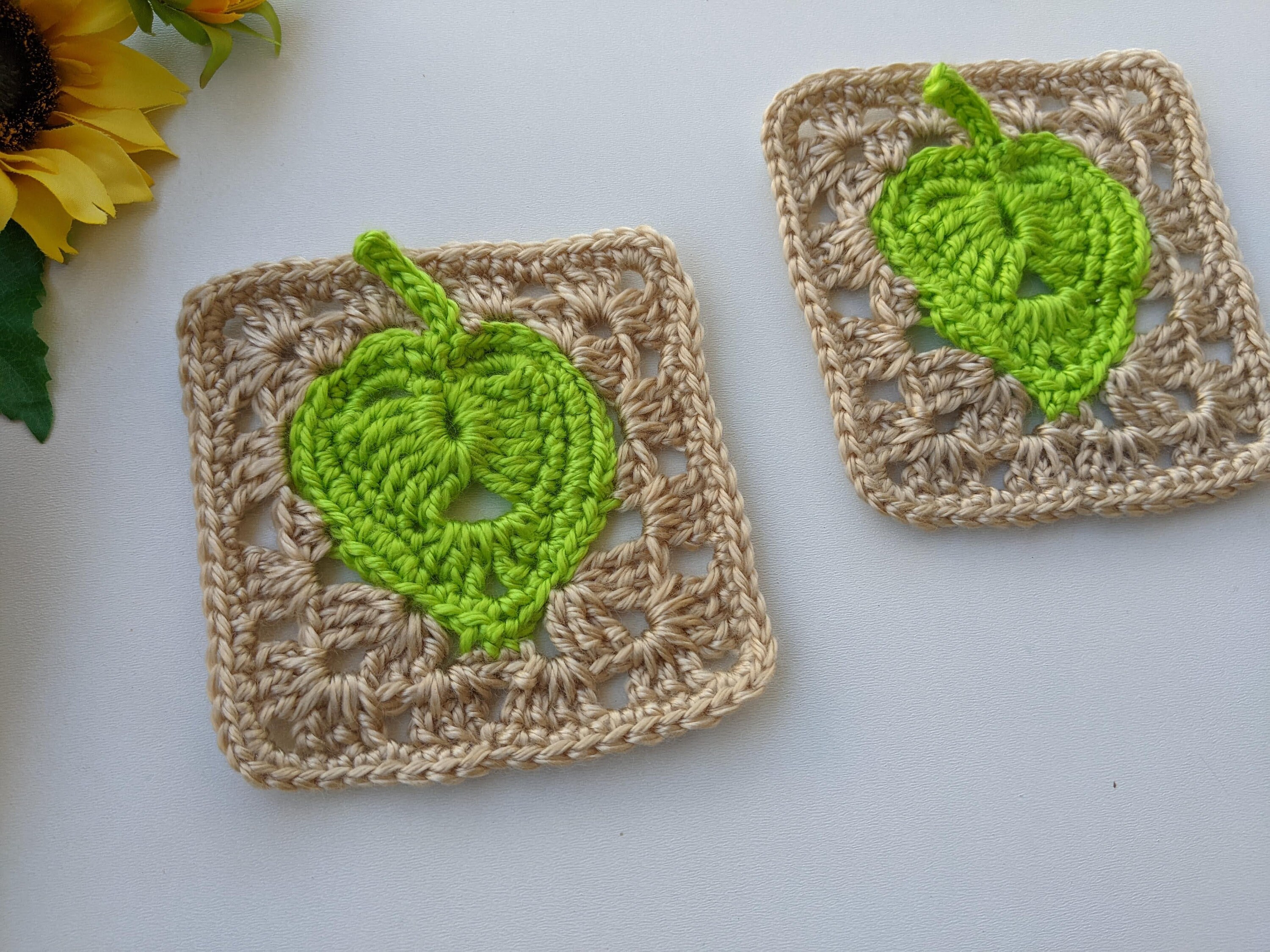 Crochet Leaf Granny Square Pattern - Etsy