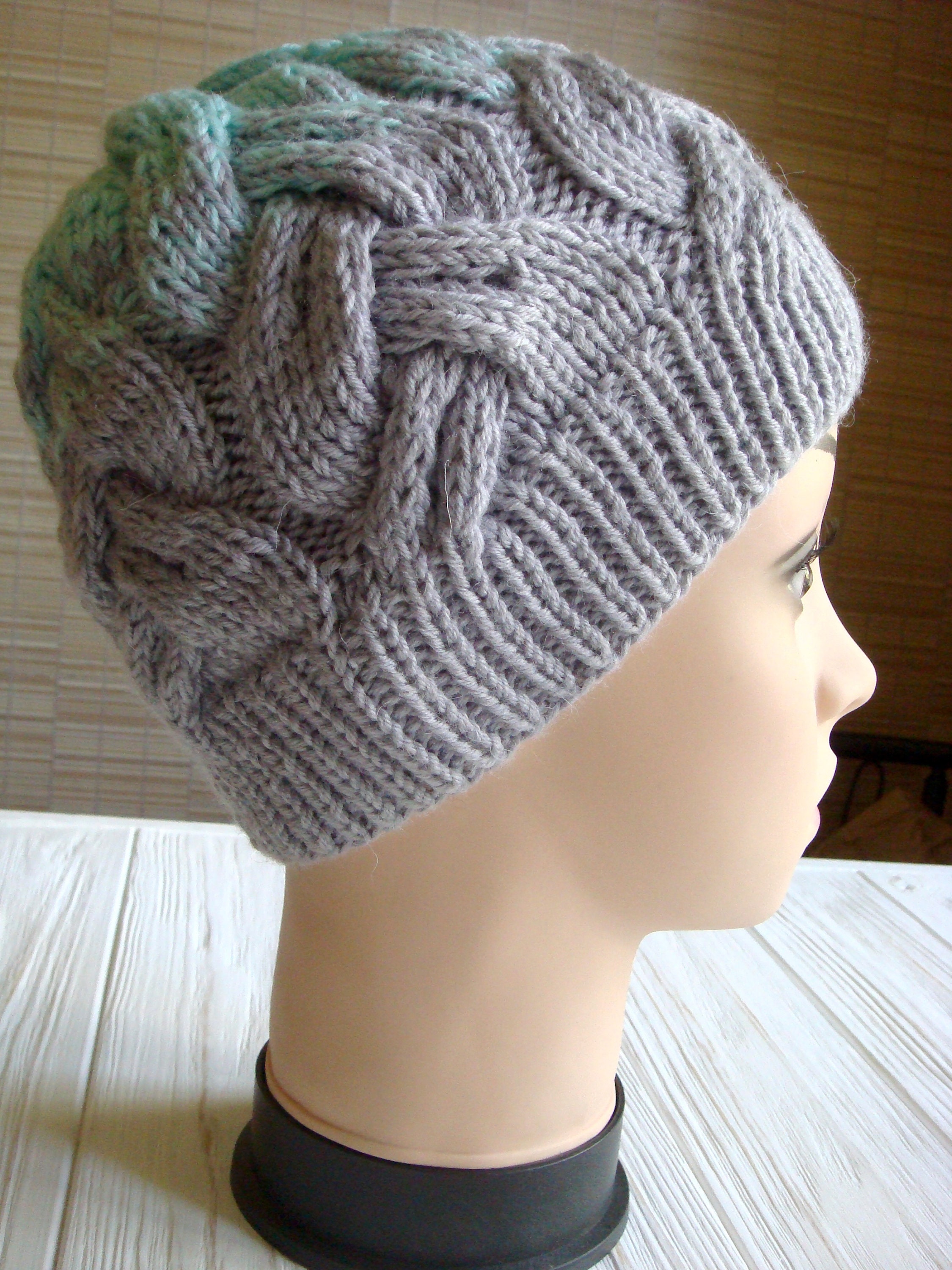 Gradient Two-colors Knit Hat Pattern Knitting Pattern - Etsy