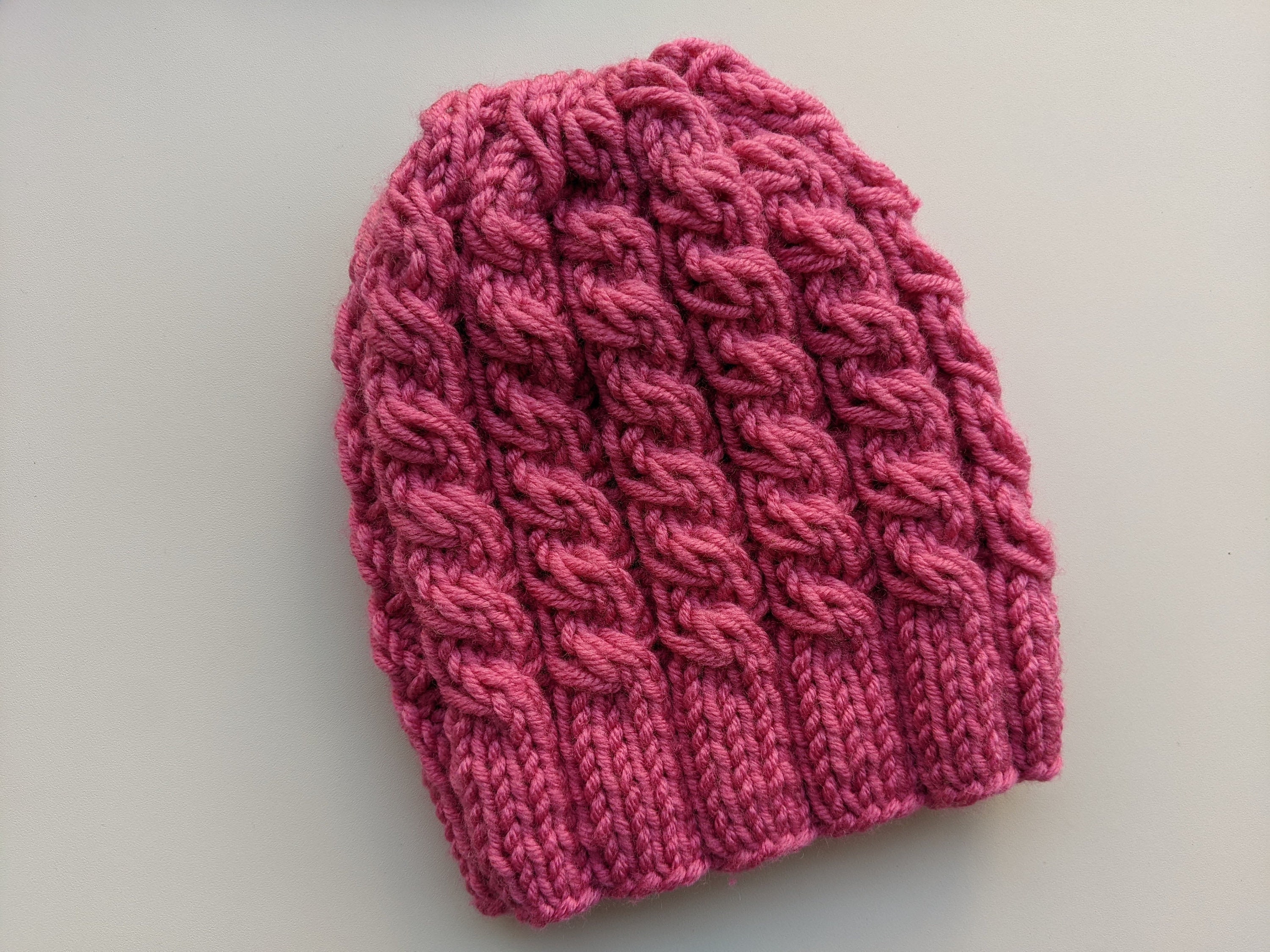 Flat Knit Cable Hat Pattern - Etsy