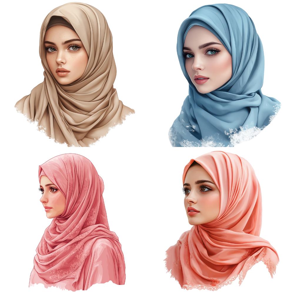 28 Muslim Girl in Hijab Clipart PNG, Digital Download, Junk Journals ...