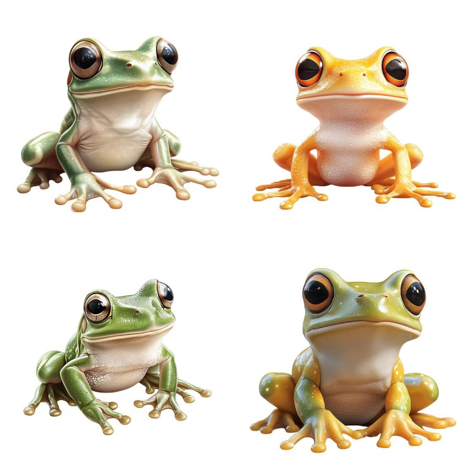 16 Realistic Green Frog Clipart PNG. Tree Frog Digital Download Junk ...