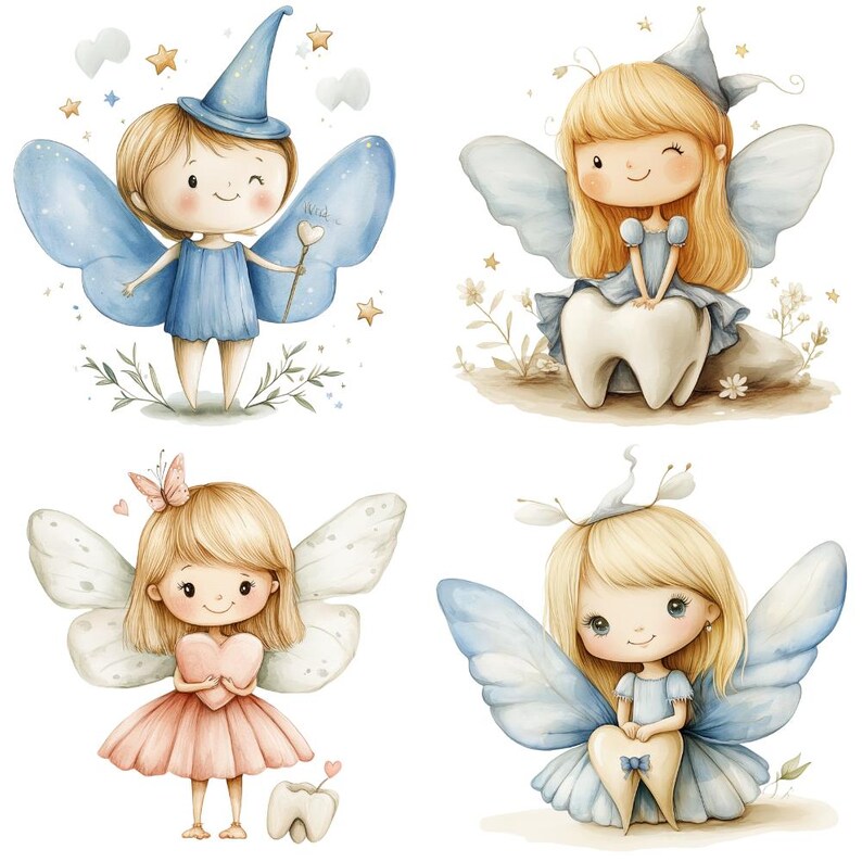 16 Tooth Fairy Clipart PNG. Digital Download, Junk Journals ...