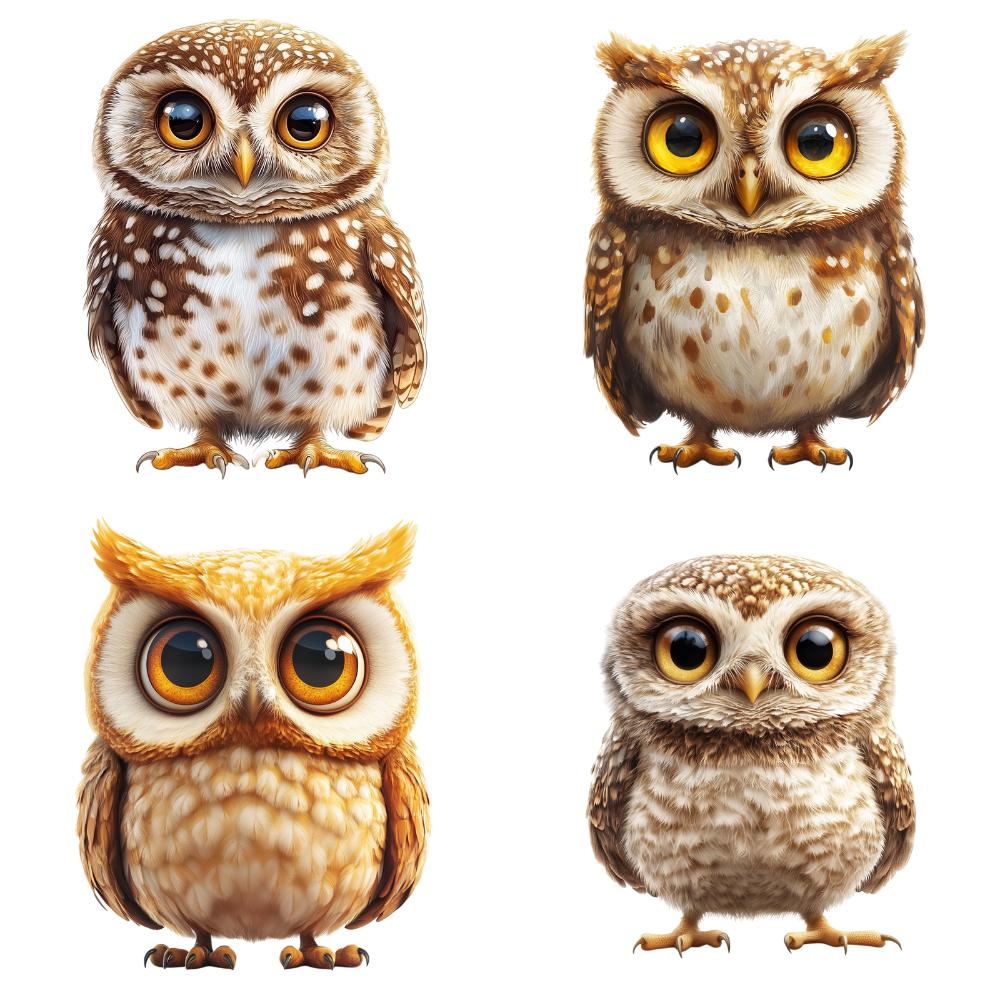 15 Cute Owl Clipart PNG, Digital Download, Junk Journals, Transparent ...