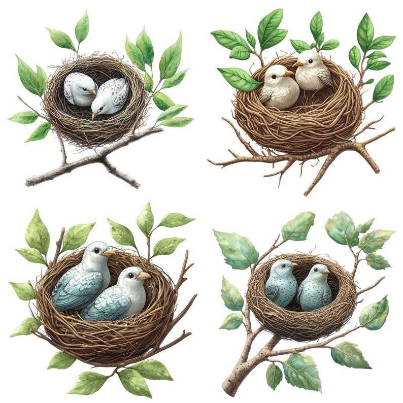 19 Bird's Nest Clipart PNG. Digital Download, Junk Journals ...