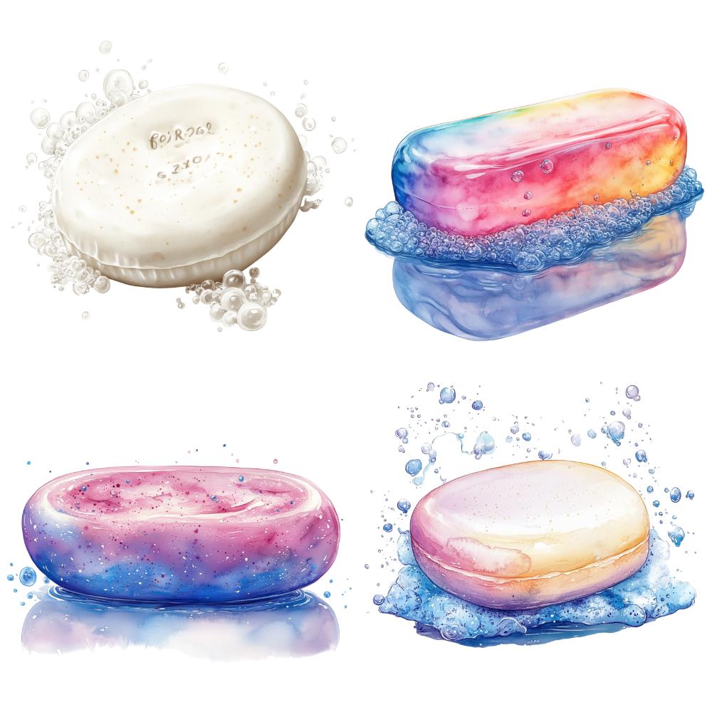 19 Soap With Bubbles Watercolor Clipart PNG, Digital Download, Junk ...