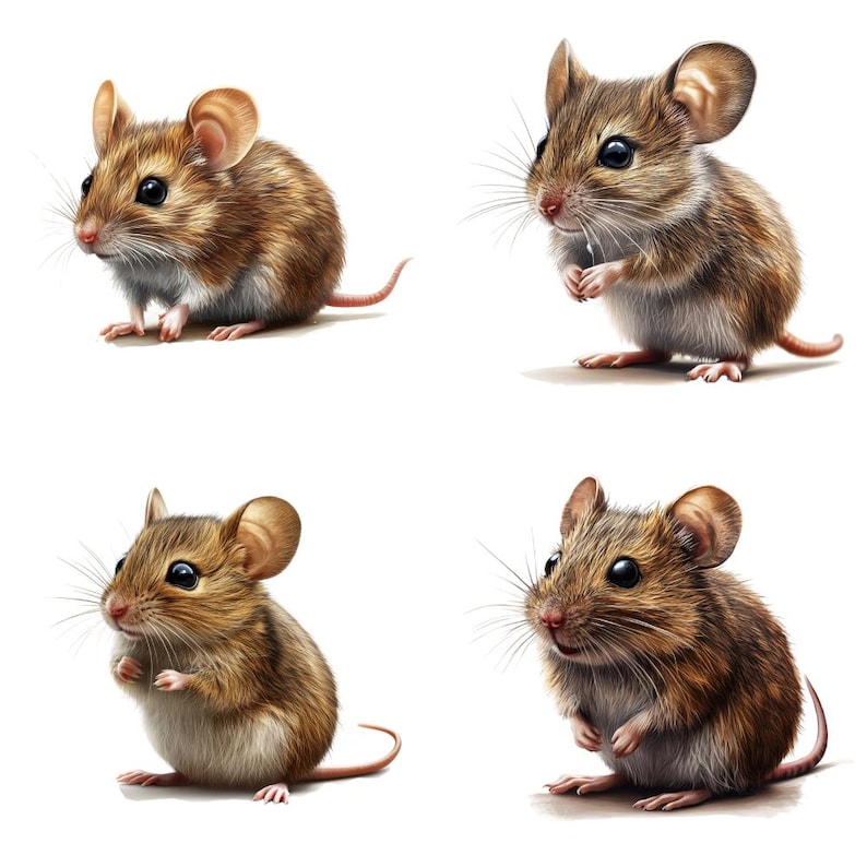 22 Realistic Mouse Clipart PNG, Digital Download, Junk Journals ...