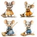 14 Cute Mouse Sweeping Clipart PNG, Digital Download, Junk Journals ...
