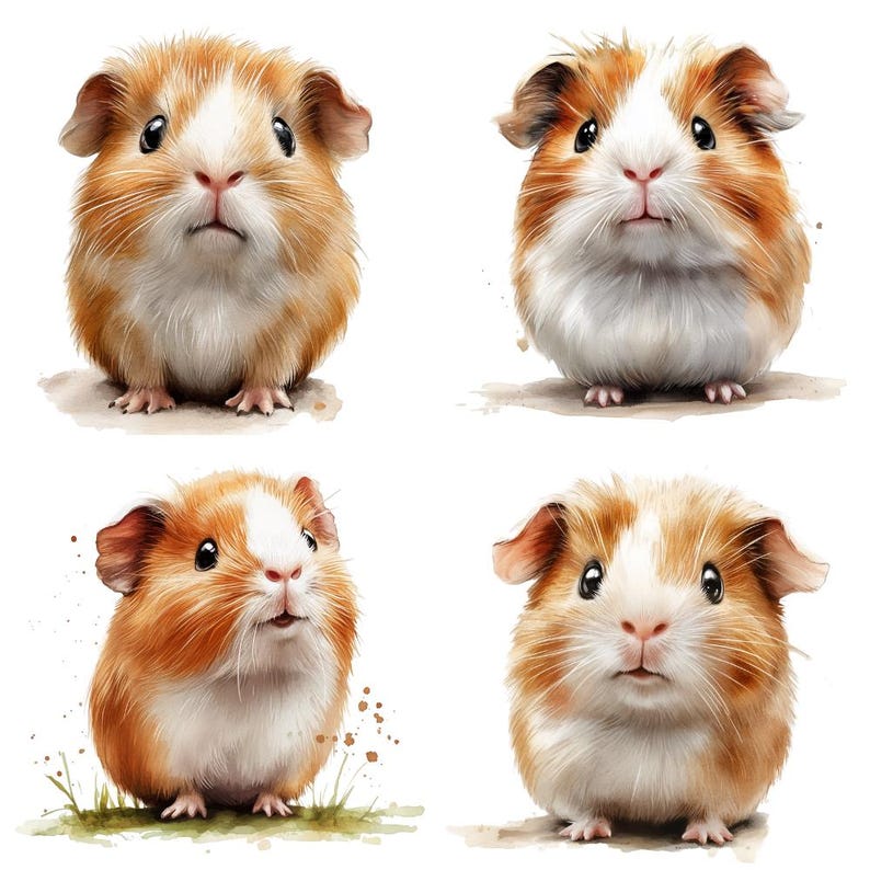 21 Cute Guinea Pig Clipart PNG. Digital Download, Junk Journals ...
