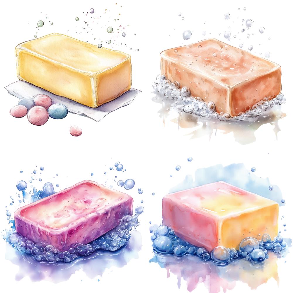 19 Soap With Bubbles Watercolor Clipart PNG, Digital Download, Junk ...